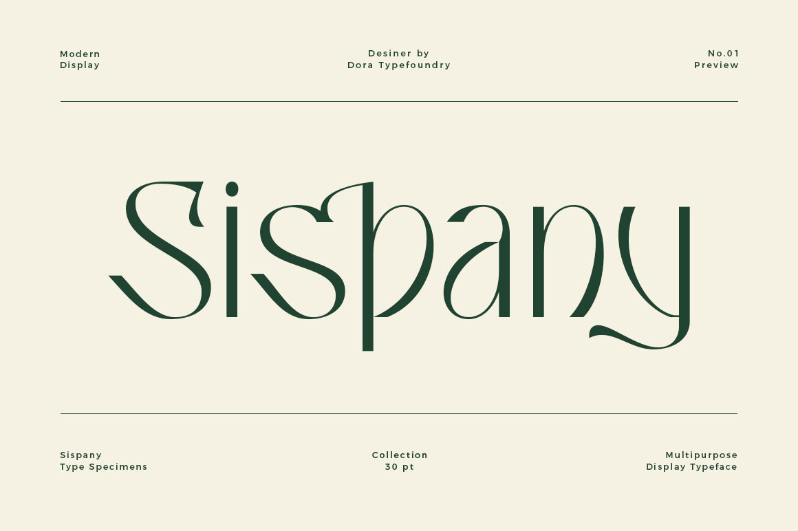 Sispany Display, a Sans Serif Font by Dora Typefoundry