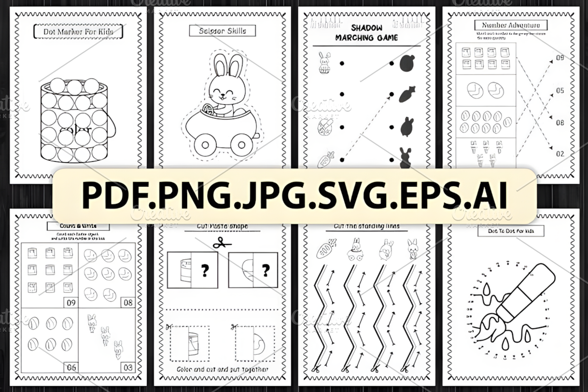 Full Easter Activity Pages for Kids, a Seasonal Illustration by Ink Gallery