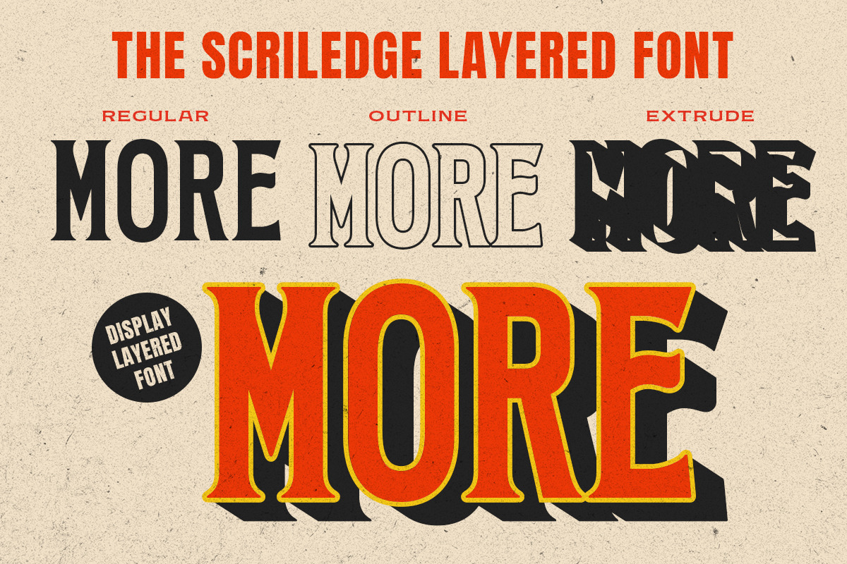 The Scriledge Layered Display Font, a Serif Font by Letterhend Studio