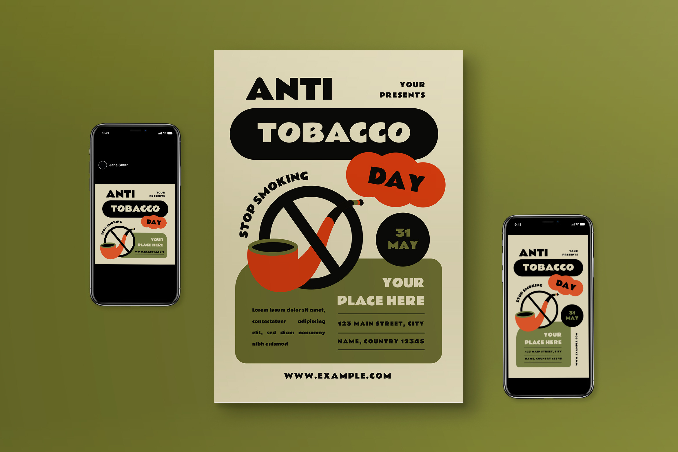 Anti Tobacco Day Flyer Set, a Flyer Template by graphicook | Creative ...