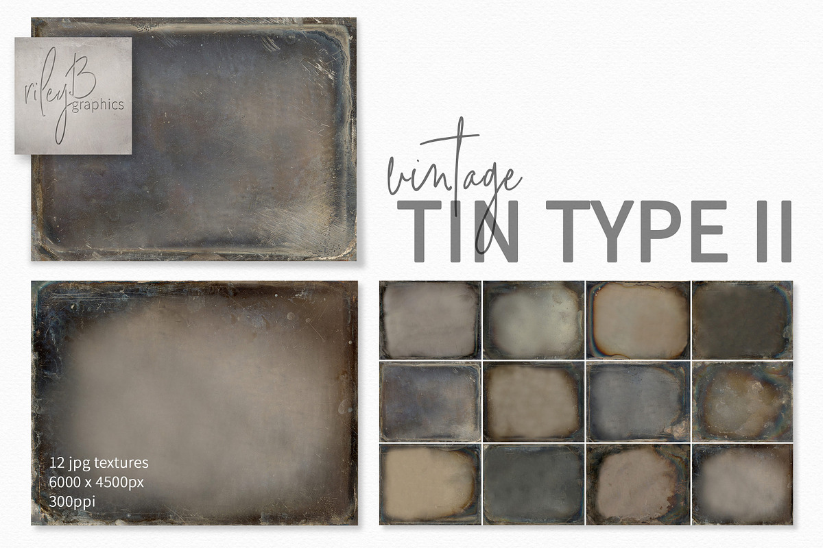 Vintage Tin Type II Textures, a Texture Graphic by rileyBgraphics ...
