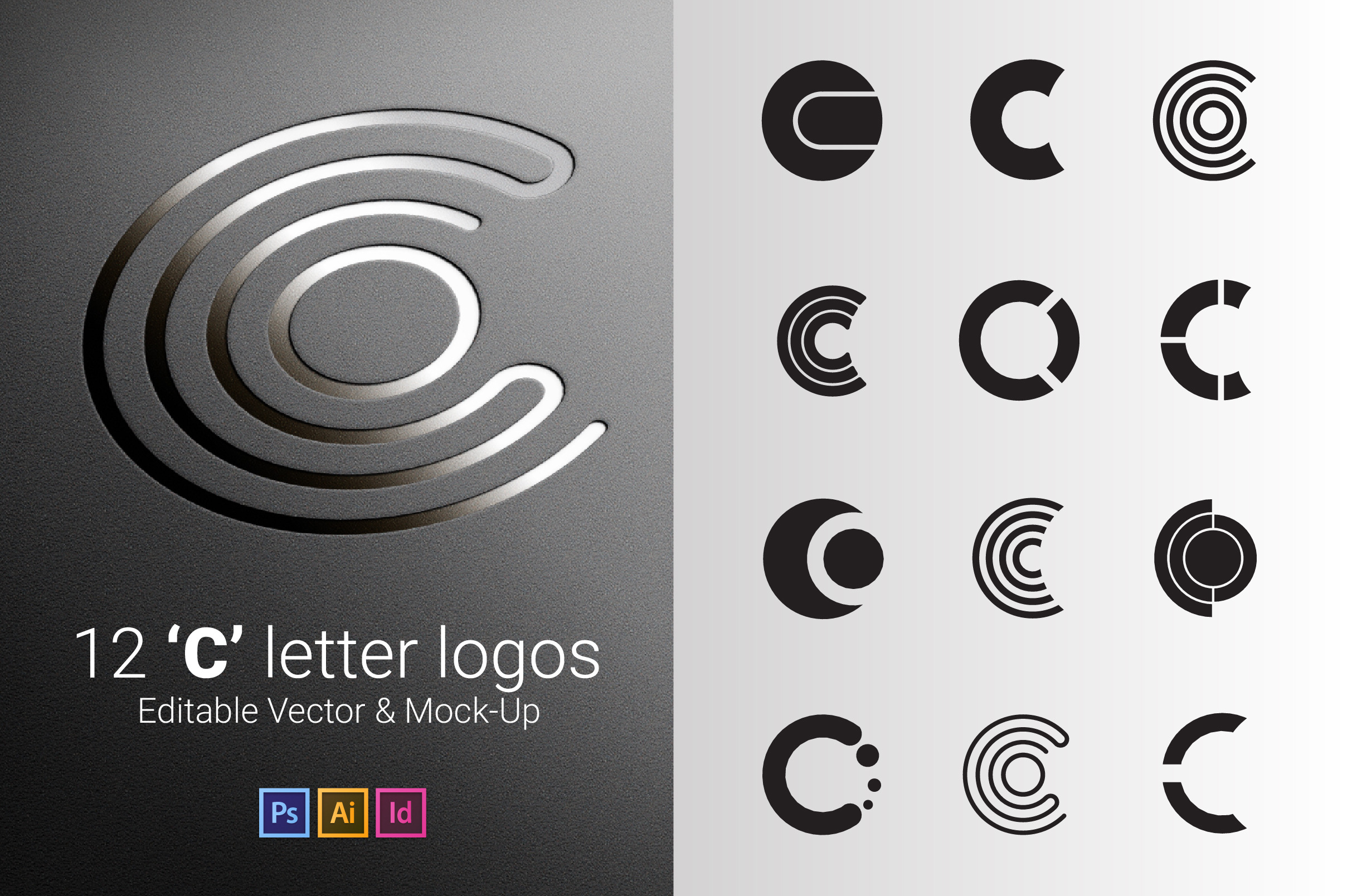 12 C Letter Logos - Vector & Mock-Up, a Branding & Logo Template by ...