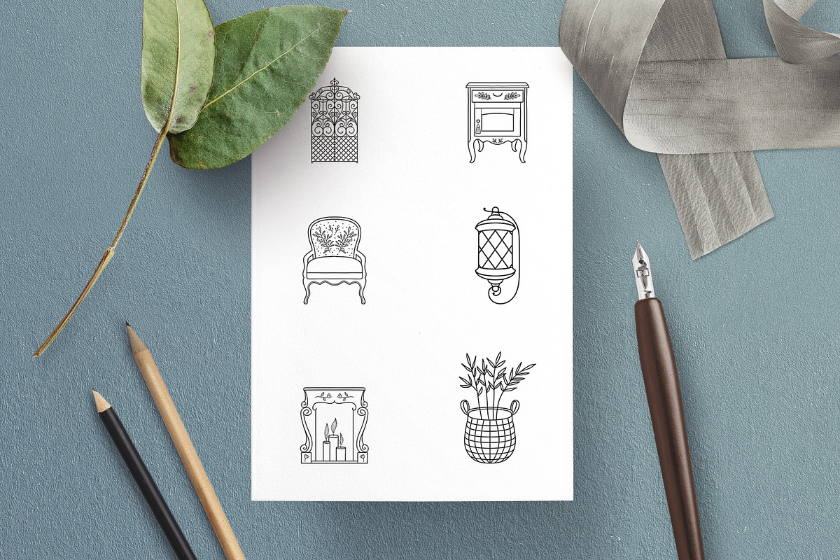 100 Hand Drawn Logo Elements, an Object Illustration by NatalieArtShop