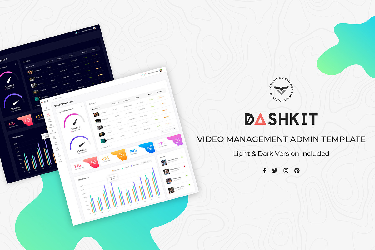 Video Management Admin Dashboard UI, an UI Kit Template by VictorThemes