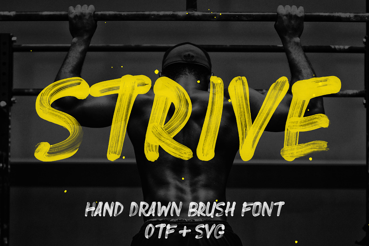 Strive - Hand Painted SVG Font, a Sans Serif Font by Surplus Type Co