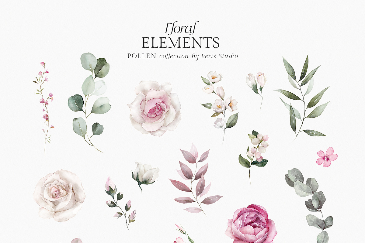 Pink Rose Peony Watercolor Floral, a Decorative Illustration by Veris ...