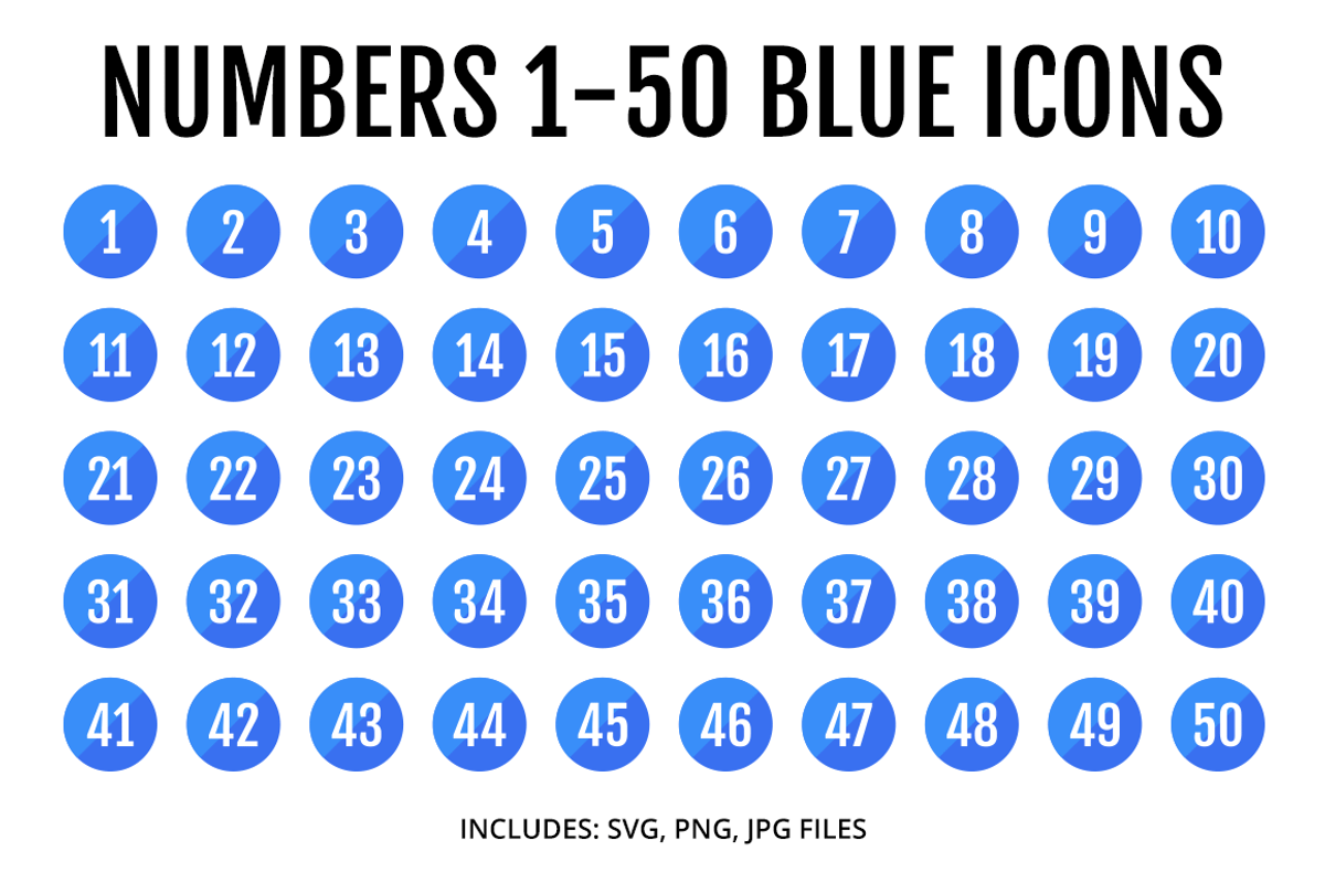 Blue Sleek Number Icons, an Icon by Designs By Alfredo