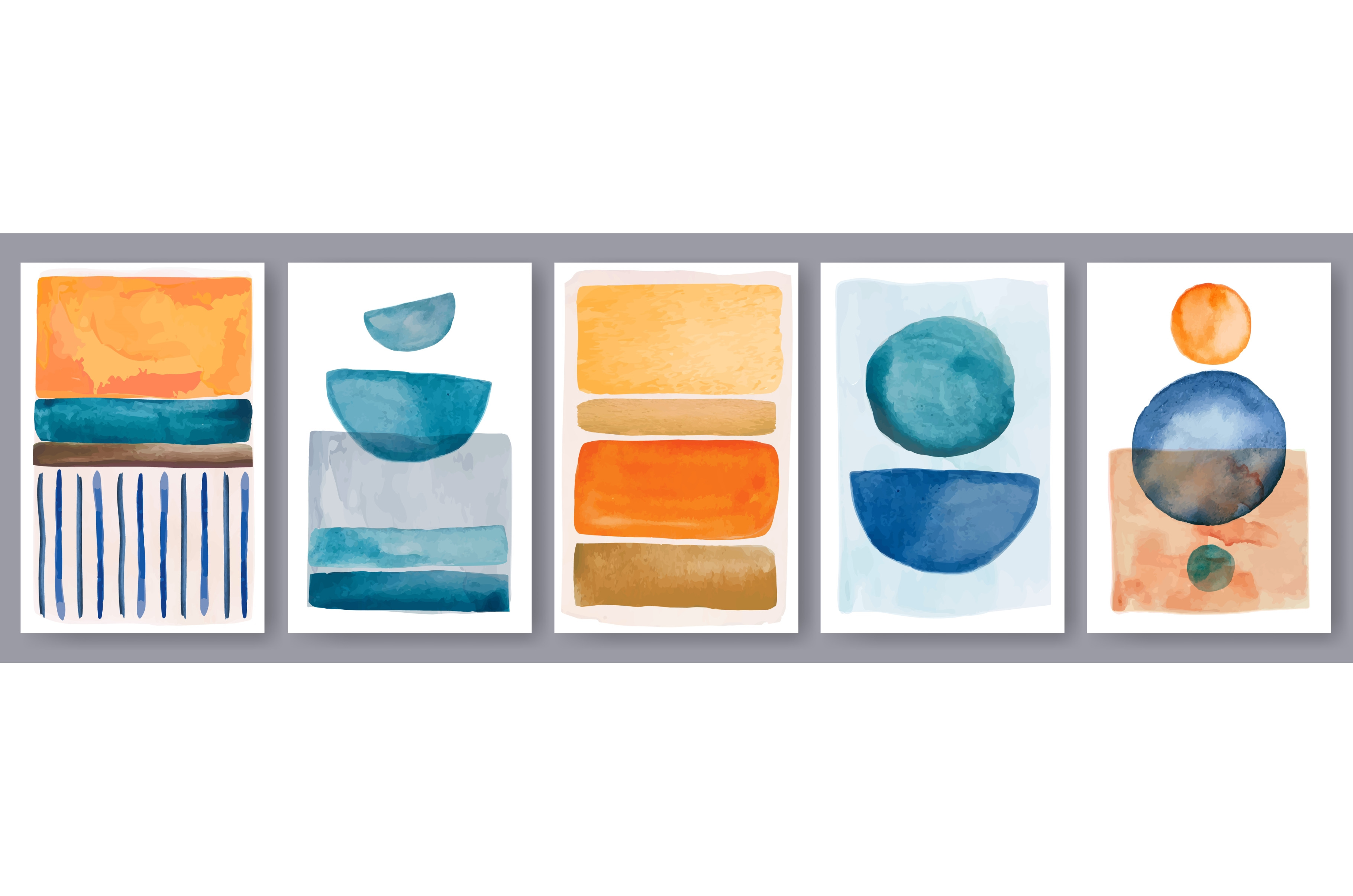 Geometric watercolor posters, a Decorative Illustration by Frogella
