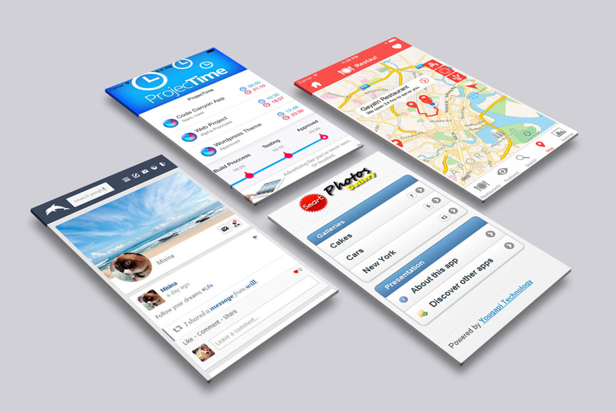 Mobile App Mock-up, a Device Mockup by Graphicsworld125