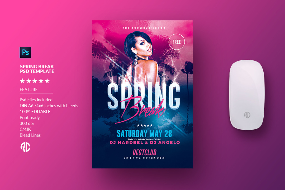 Spring Break Party - Psd Template, a Flyer Template by Rome B Creation ...