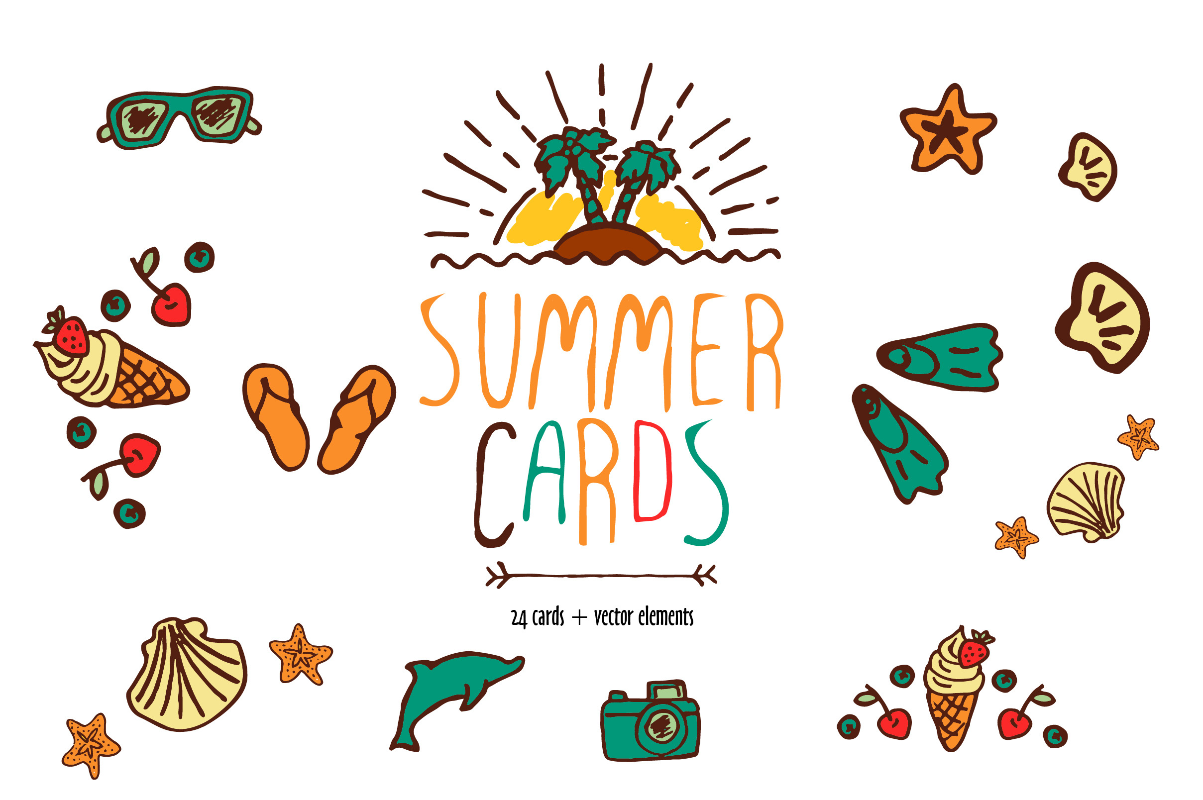 24 summer cards, an Object Graphic by AV Design