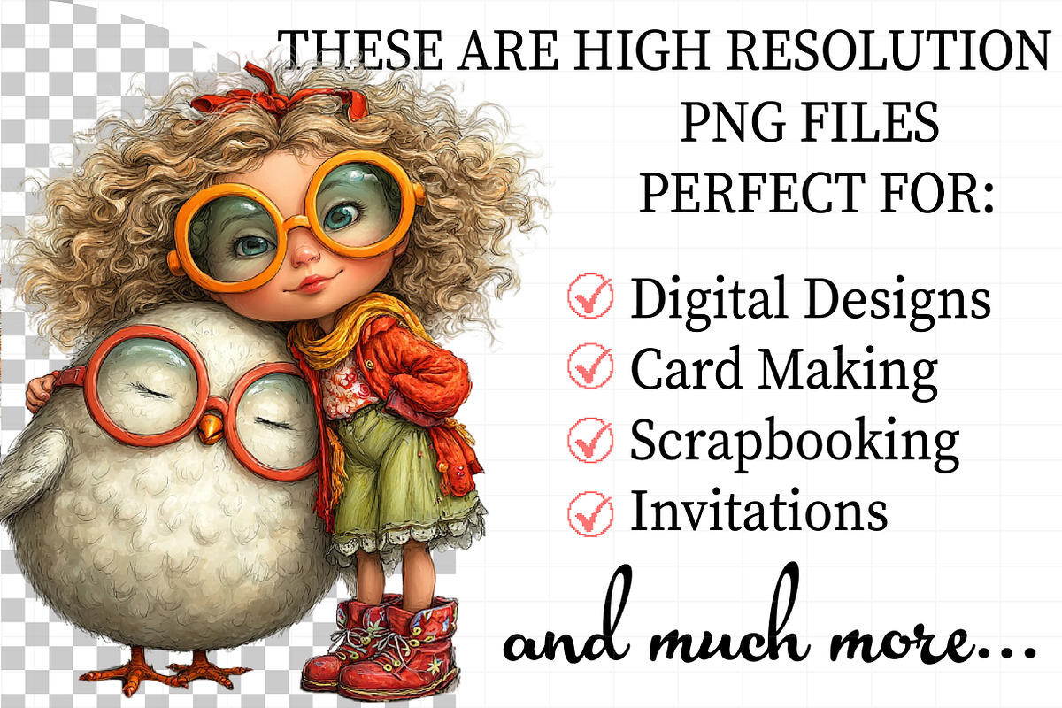 Whimsical Easter Cartoon Girl Clipar, an Illustration by Daily.Designs