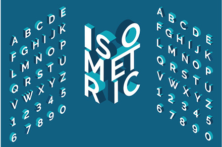 Isometric font. 3d perspective | Graphic Objects ~ Creative Market