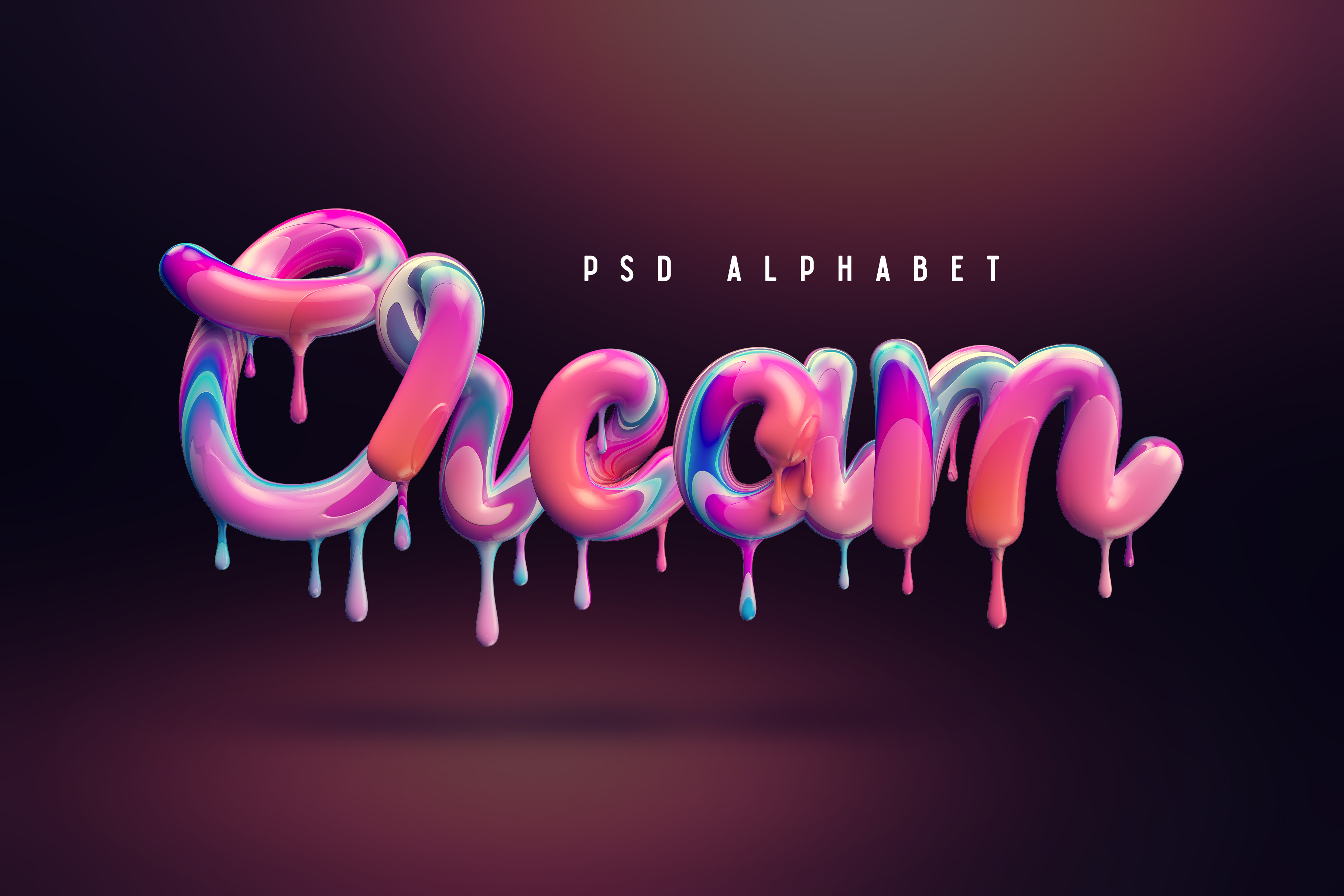 Cream alphabet, an Object Graphic by Gleb Guralnyk