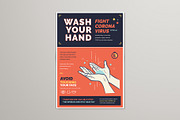 Wash your Hand Poster Campaign, a Flyer Template by VectorVactory