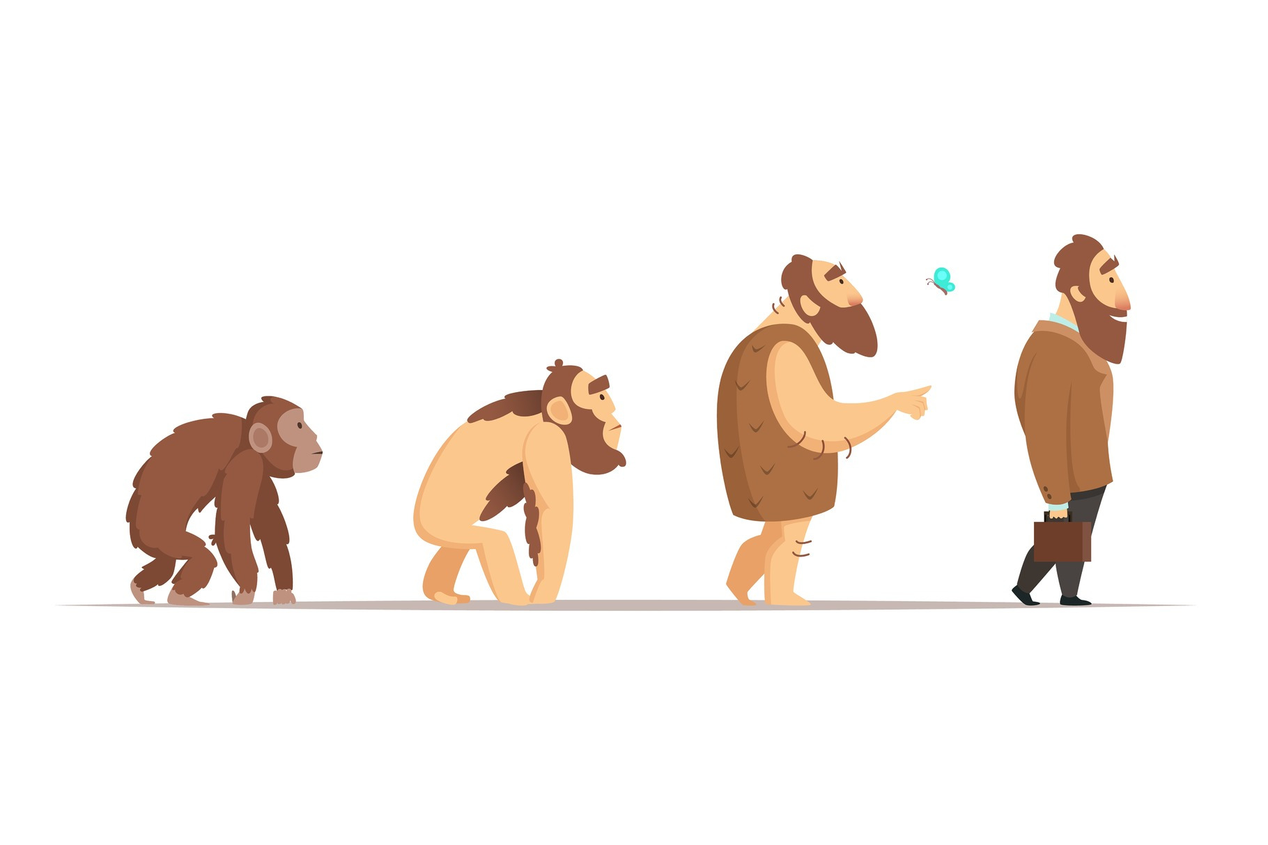 Biology evolution of homo sapiens. Vector characters in cartoon style ...