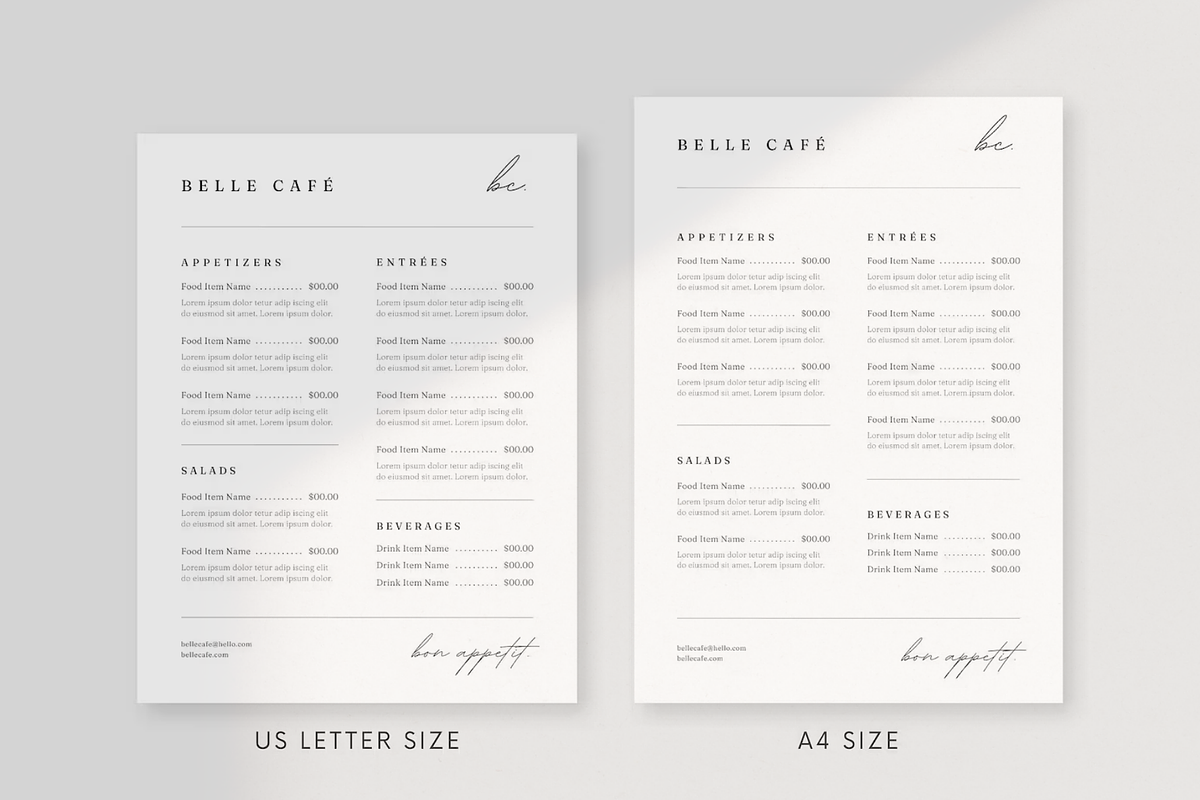 Minimal Restaurant Menu Template, a Marketing Template by frommakertomaker