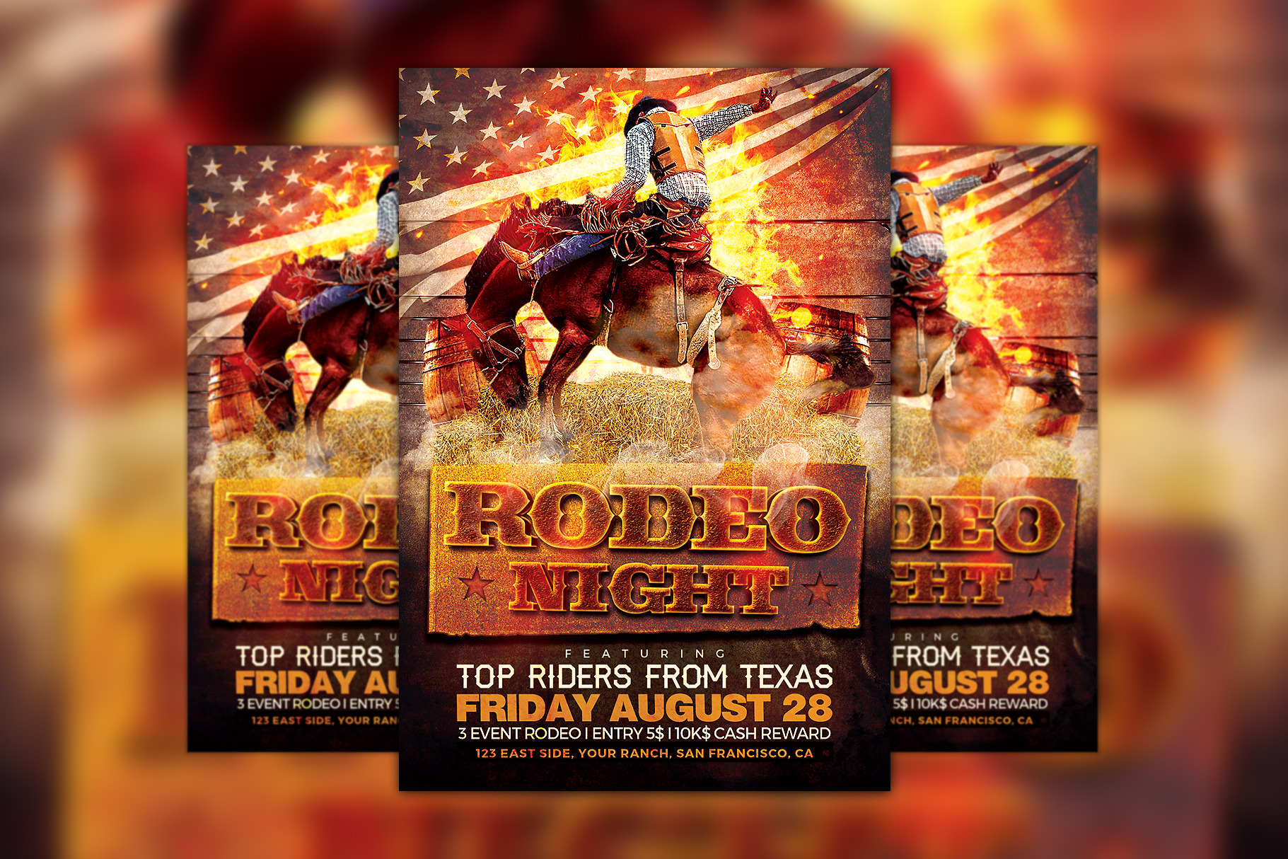 Rodeo Night Flyer Template, a Flyer Template by Flyermind