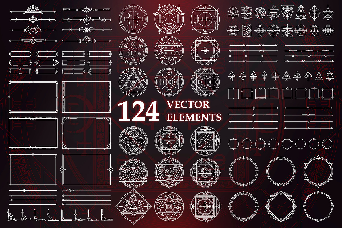 Dark Alchemy UI Set, an Object Illustration by Olga Ryzychenko