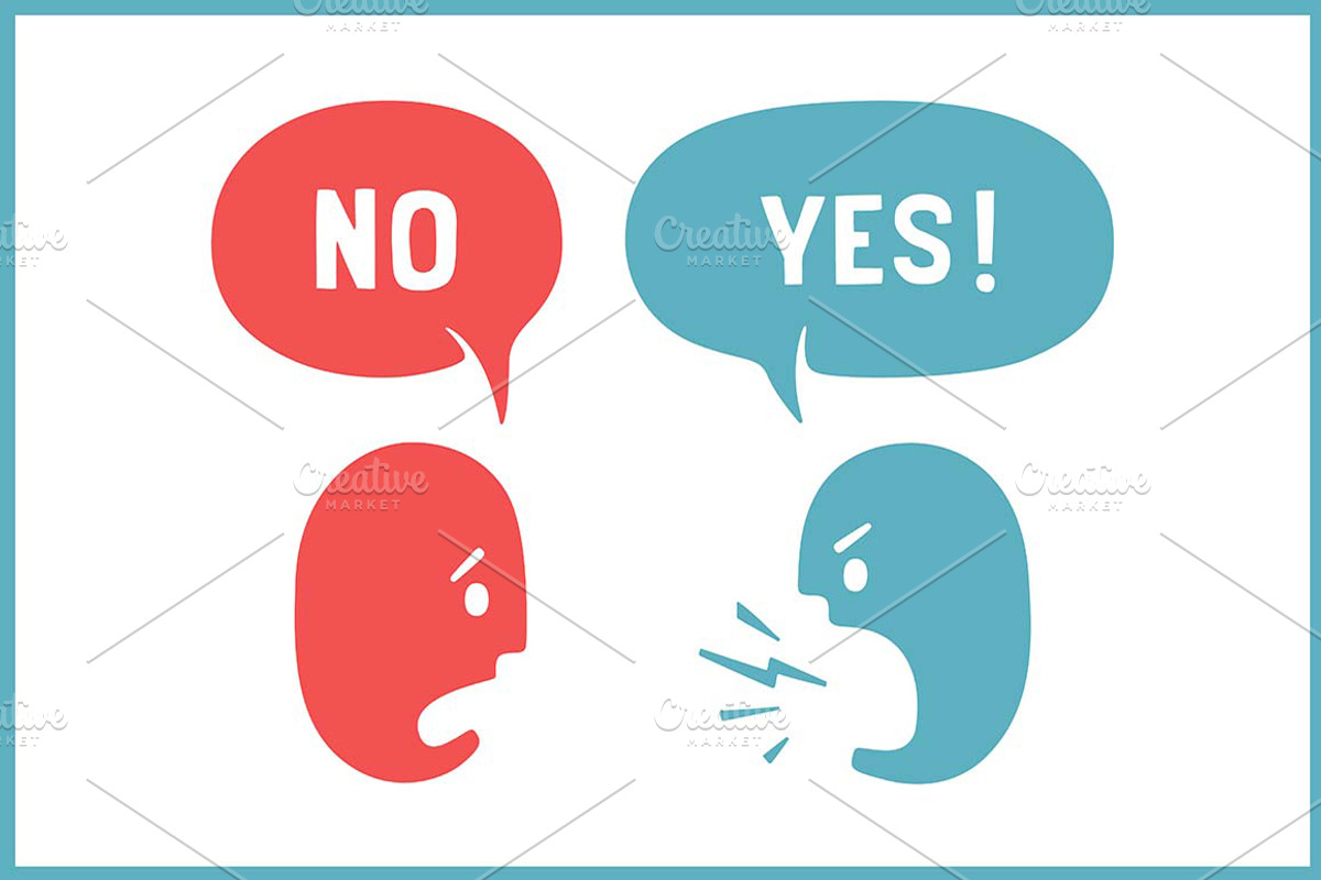 Two people with cloud talk, a Person Illustration by Foxys Graphic