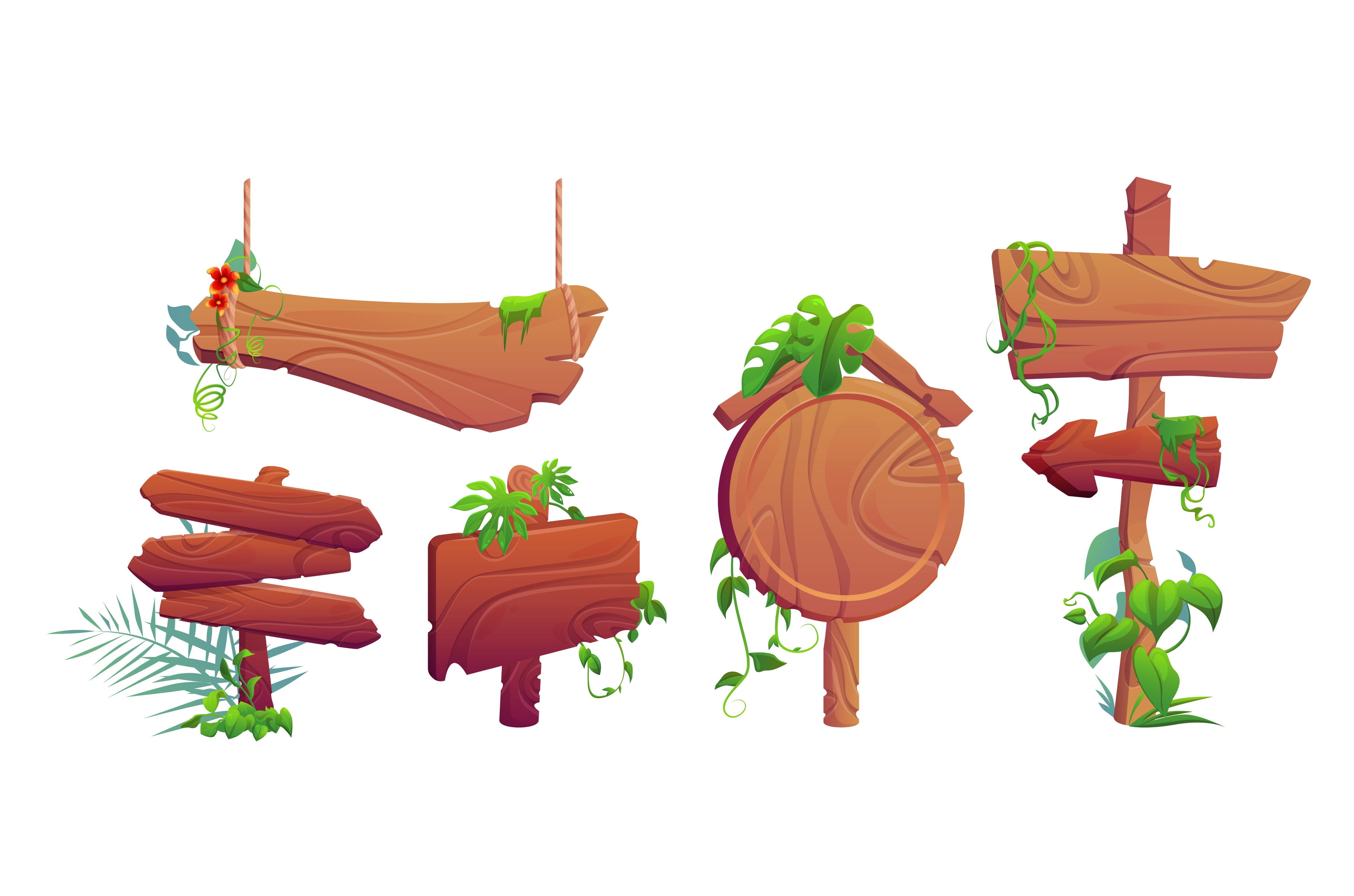 Forest wood sign board frame for, an Object Illustration by art PVP ...