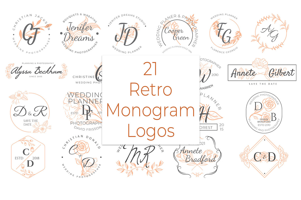 21 Retro Monograms & Logos, a Graphic by Arys Design | Creative Market