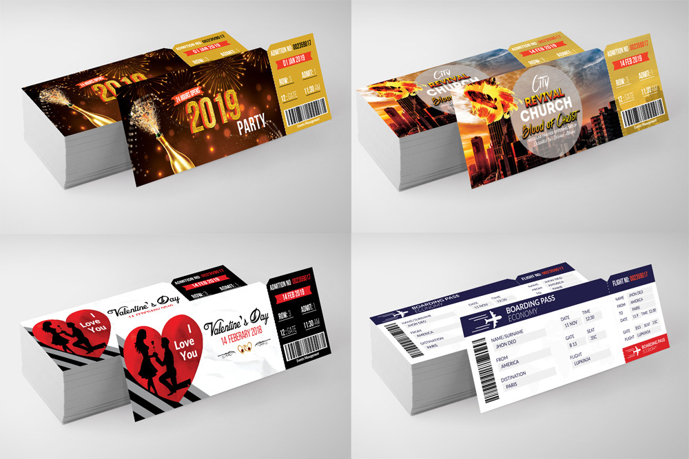 Multi Use Tickets Template Bundle, an Invitation Template by Psd Templates