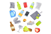 Garbage Waste Items Collection | Graphic Objects ~ Creative Market