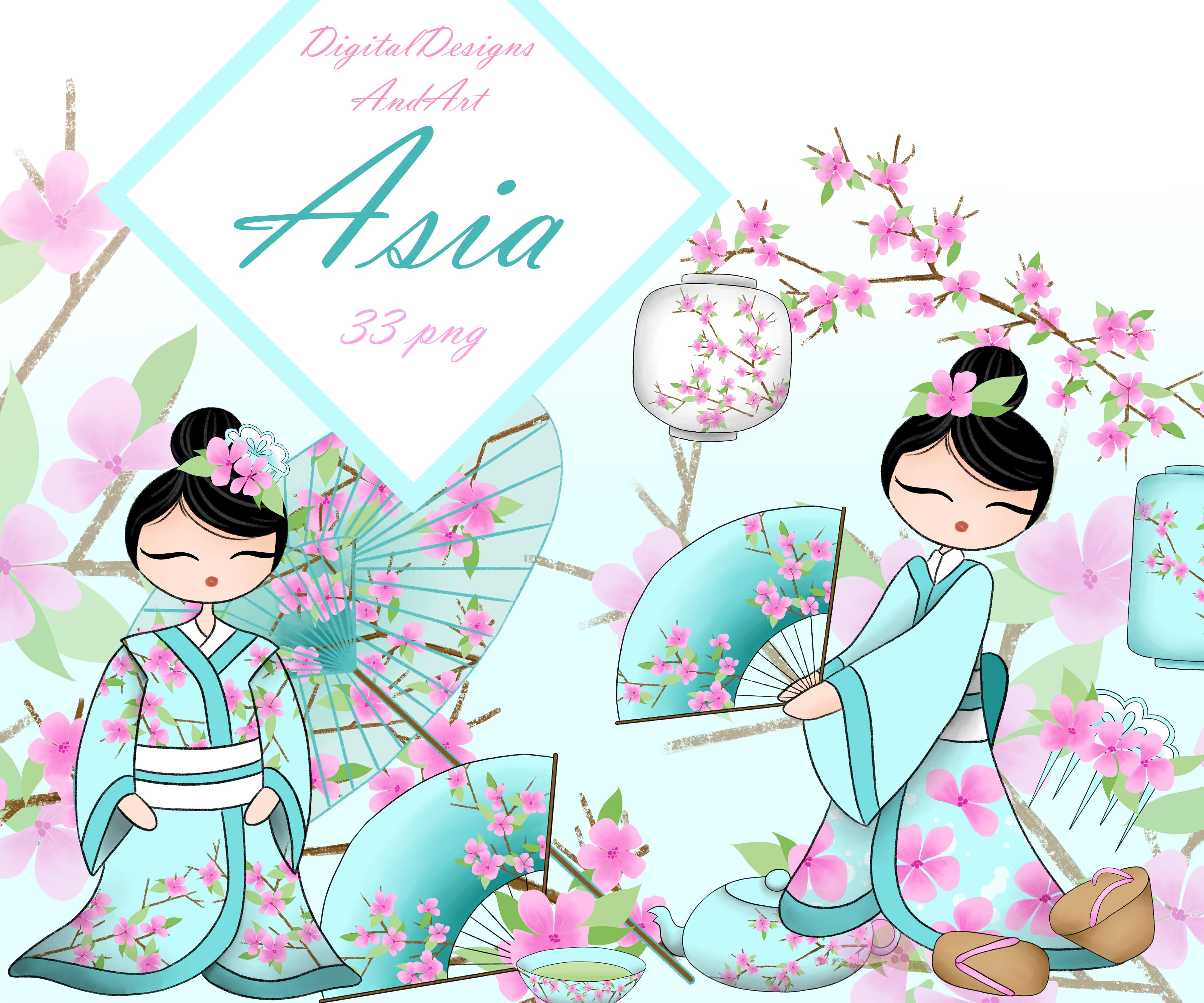 Asia clipart, an Illustration by DarinaDigital