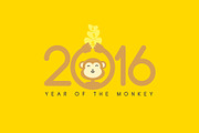 2016 Year of the Monkey greetings | Illustrations ~ Creative Market