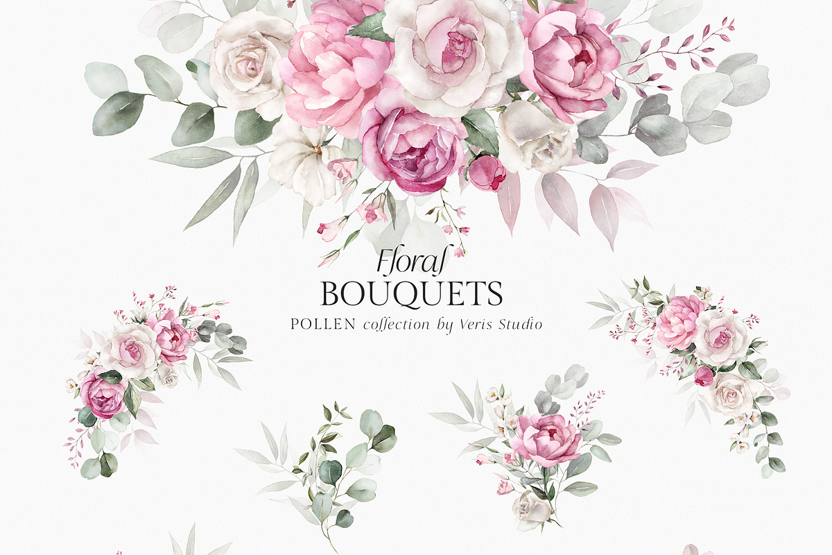 BUNDLE Watercolor Floral Graphic, a Decorative Illustration by Veris Studio