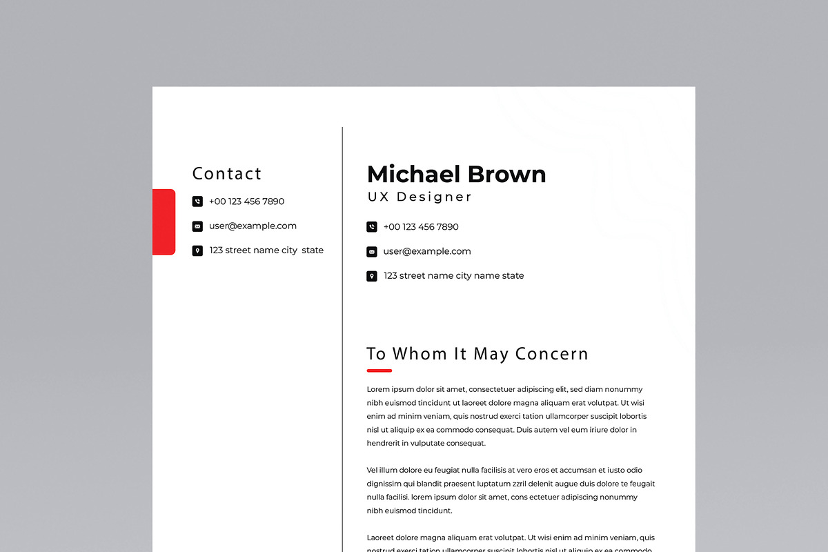 Red Resume Template | Creative Market
