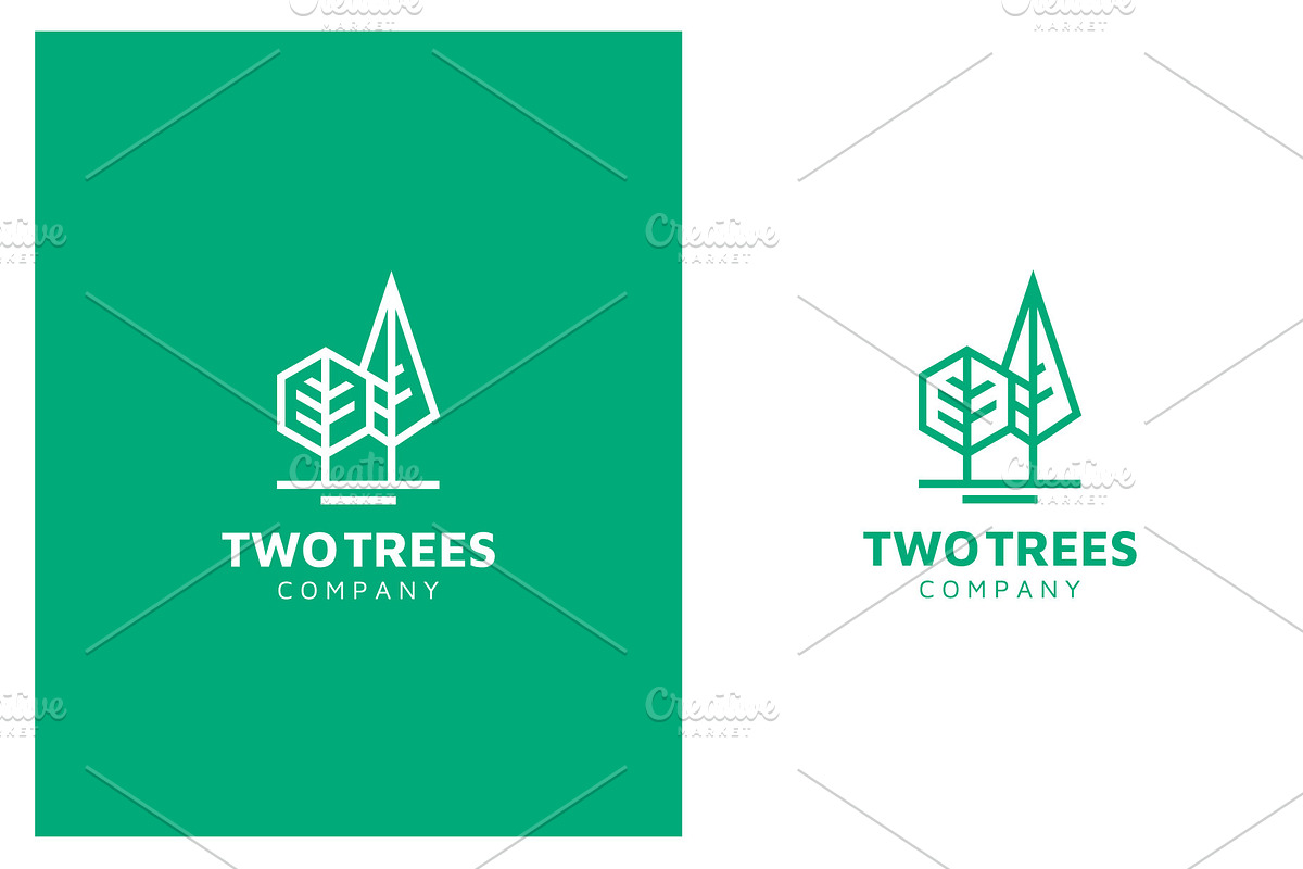 Simple Modern Line Art Trees logo, a Branding & Logo Template by Enola99d