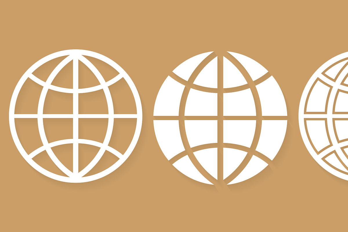 Set different icons world globe, an Icon by vivat