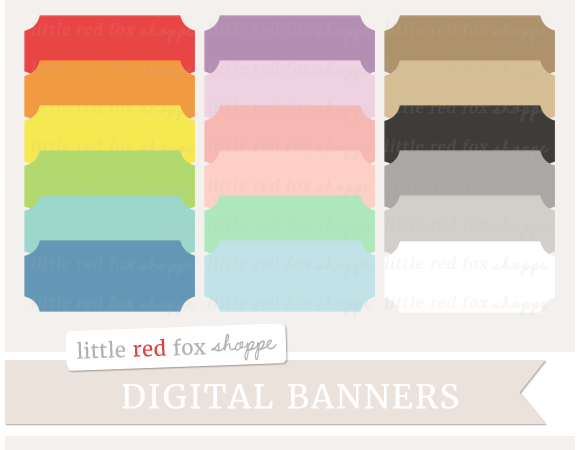 Rectangle Banner Clipart, an Illustration by Little Red Fox Shoppe