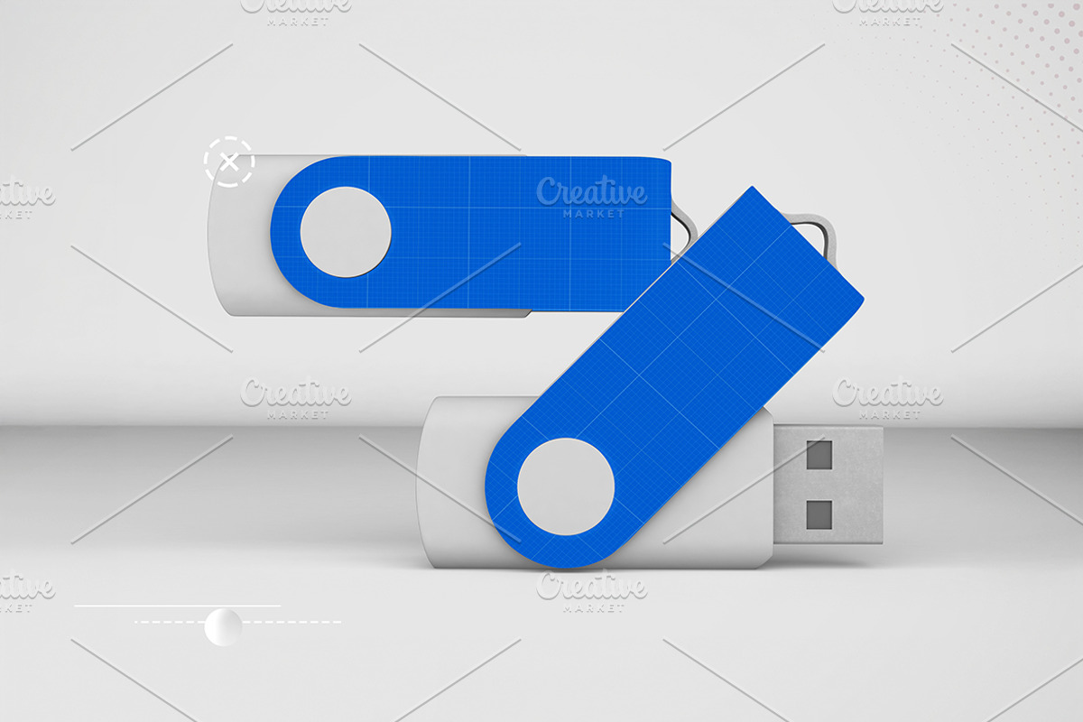 Flash Memory Mockup, a Merchandise Mockup by Qaleb Studio