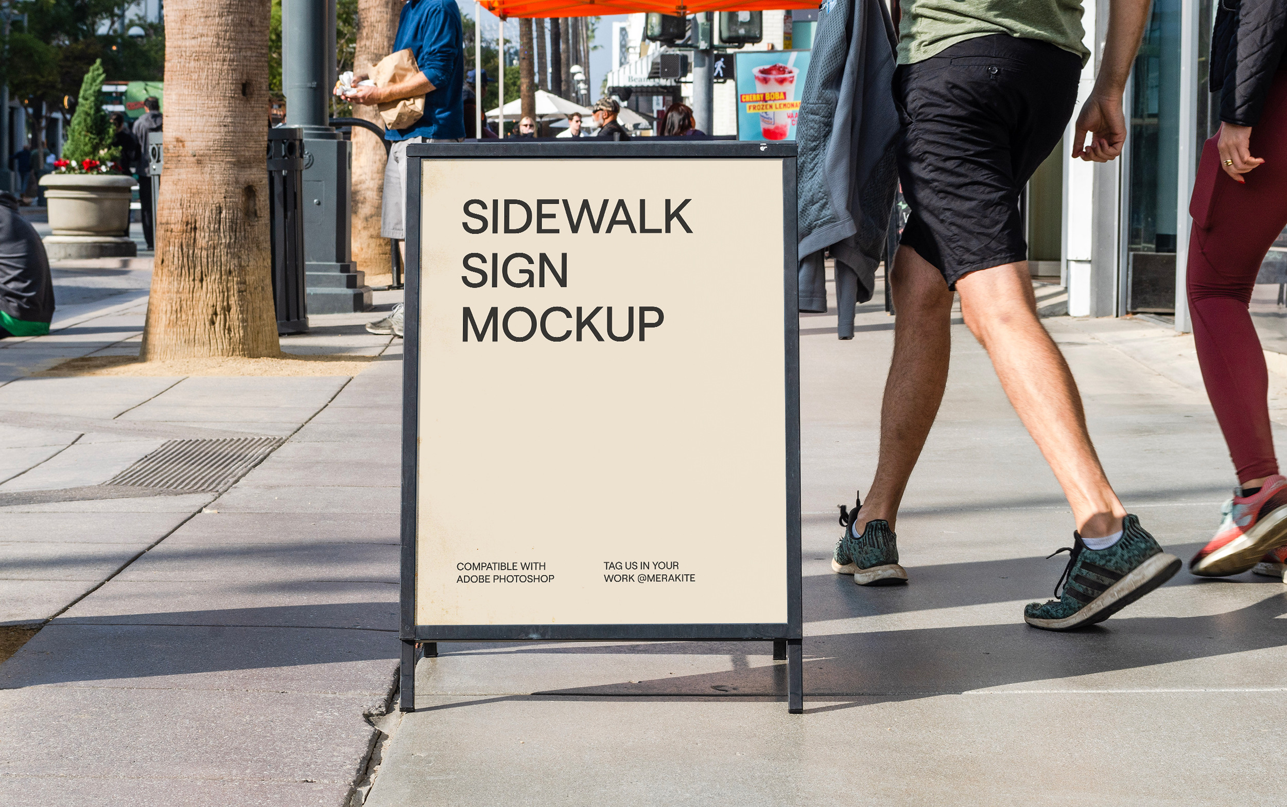 A-Frame Sidewalk Sign PSD Mockup