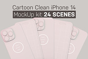 Cartoon Clean iPhone 14 Kit, an iPhone Mockup by Qaleb Studio
