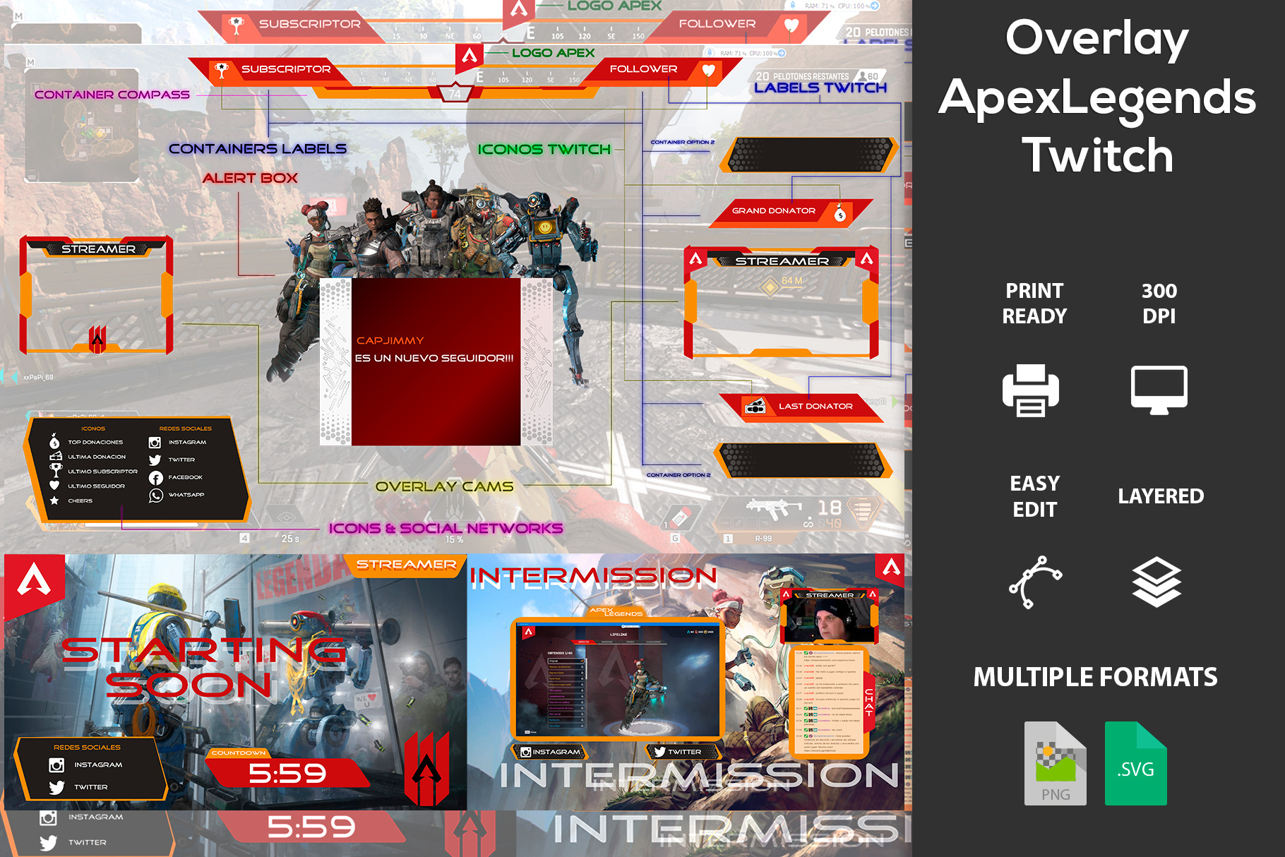 Twitch Overlay | ApexLegends, a Social Media Template by DesignsStore
