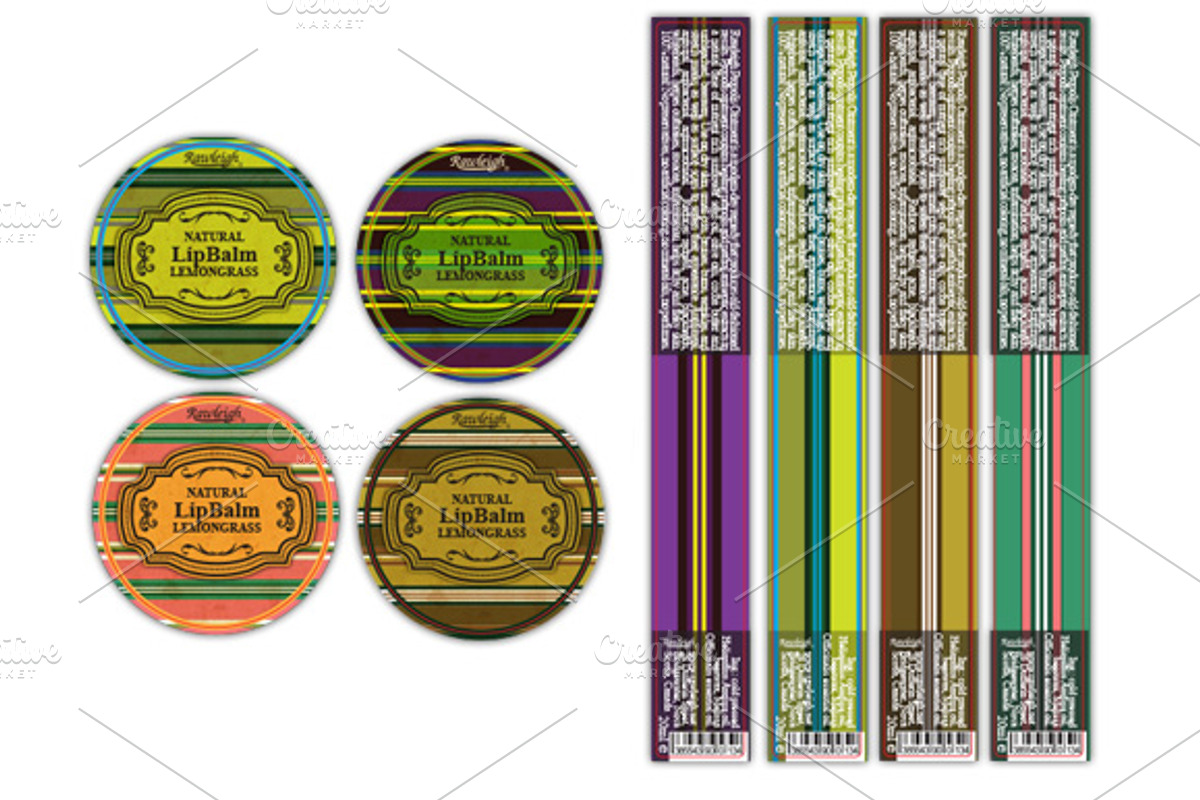 4 Colorful Label Templates, a Templates & Theme by MHLY