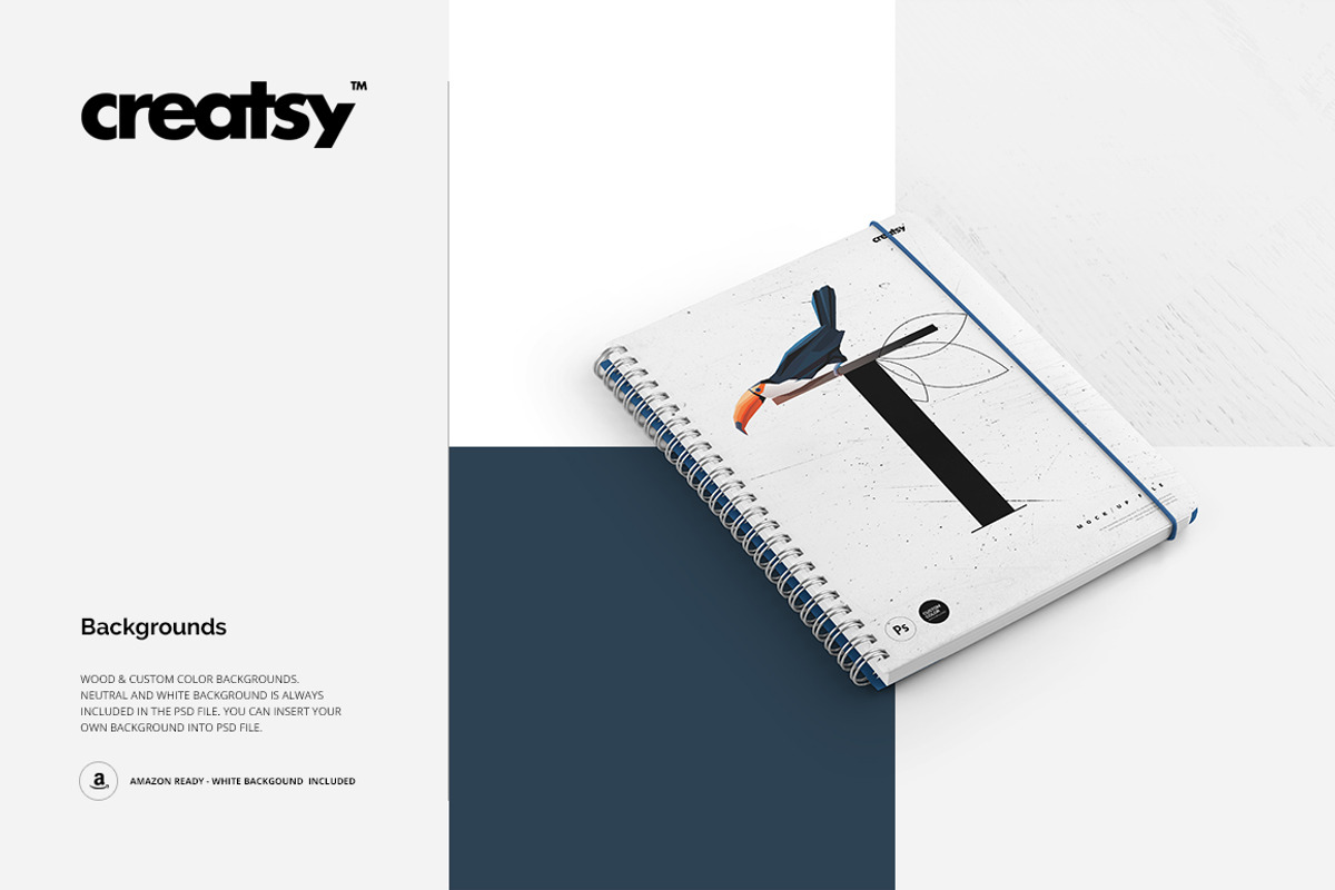 Spiral Notebook 4 Mockup Set, a Print Template by creatsy5