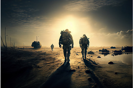 Soldiers on battlefield, a Texture Graphic by Neirfy