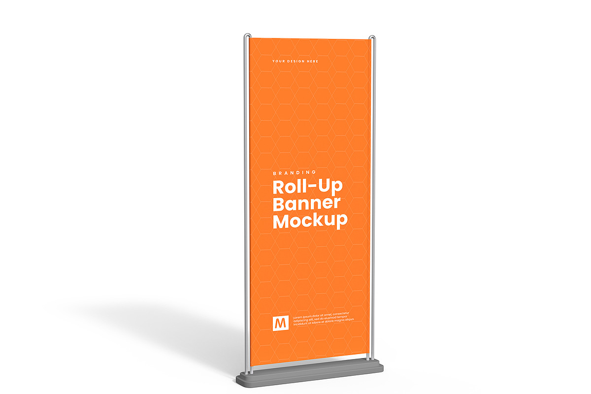 Realistic Roll up Banner Mockup PSD