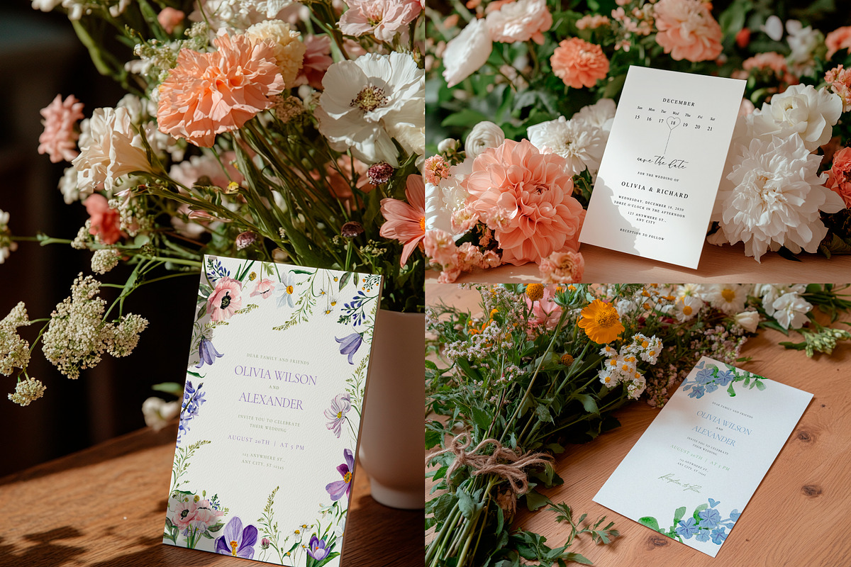 Spring card mockup, floral mockups