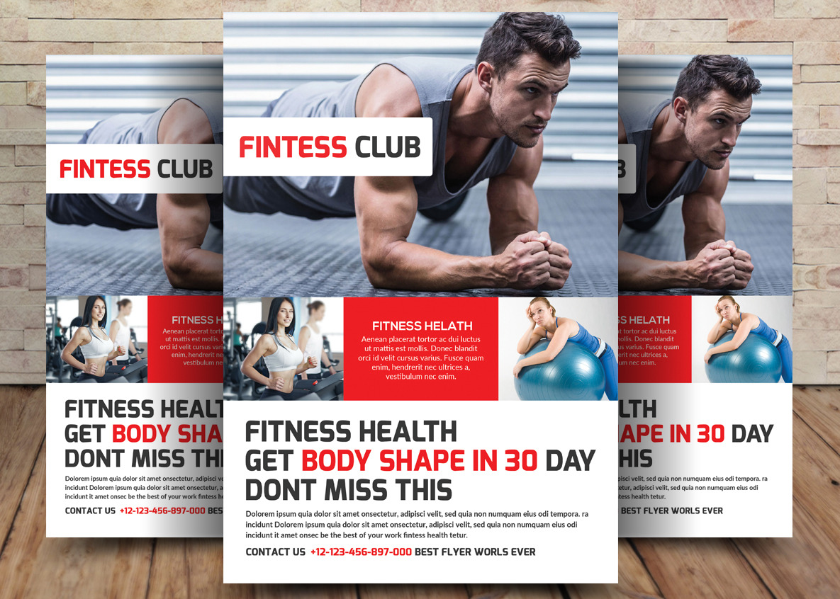 Challenge Fitness Flyer Template, a Flyer Template by graphicforest
