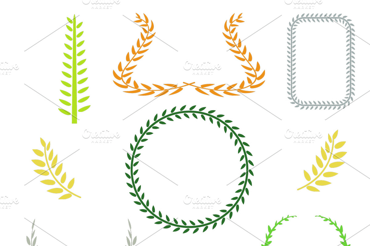 Vector Laurels, a Decorative Illustration by Krukowski Graphics