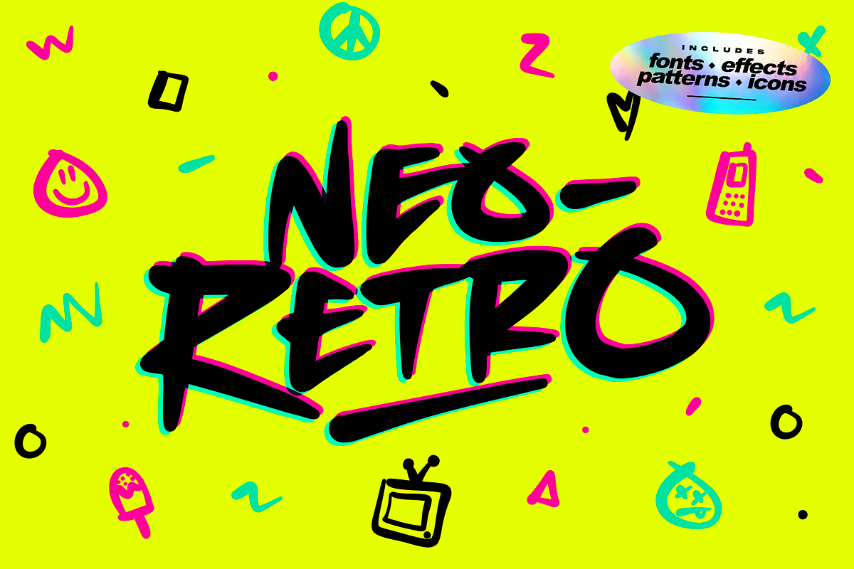 Neo-Retro Font + Extras, a Font by Sam Parrett