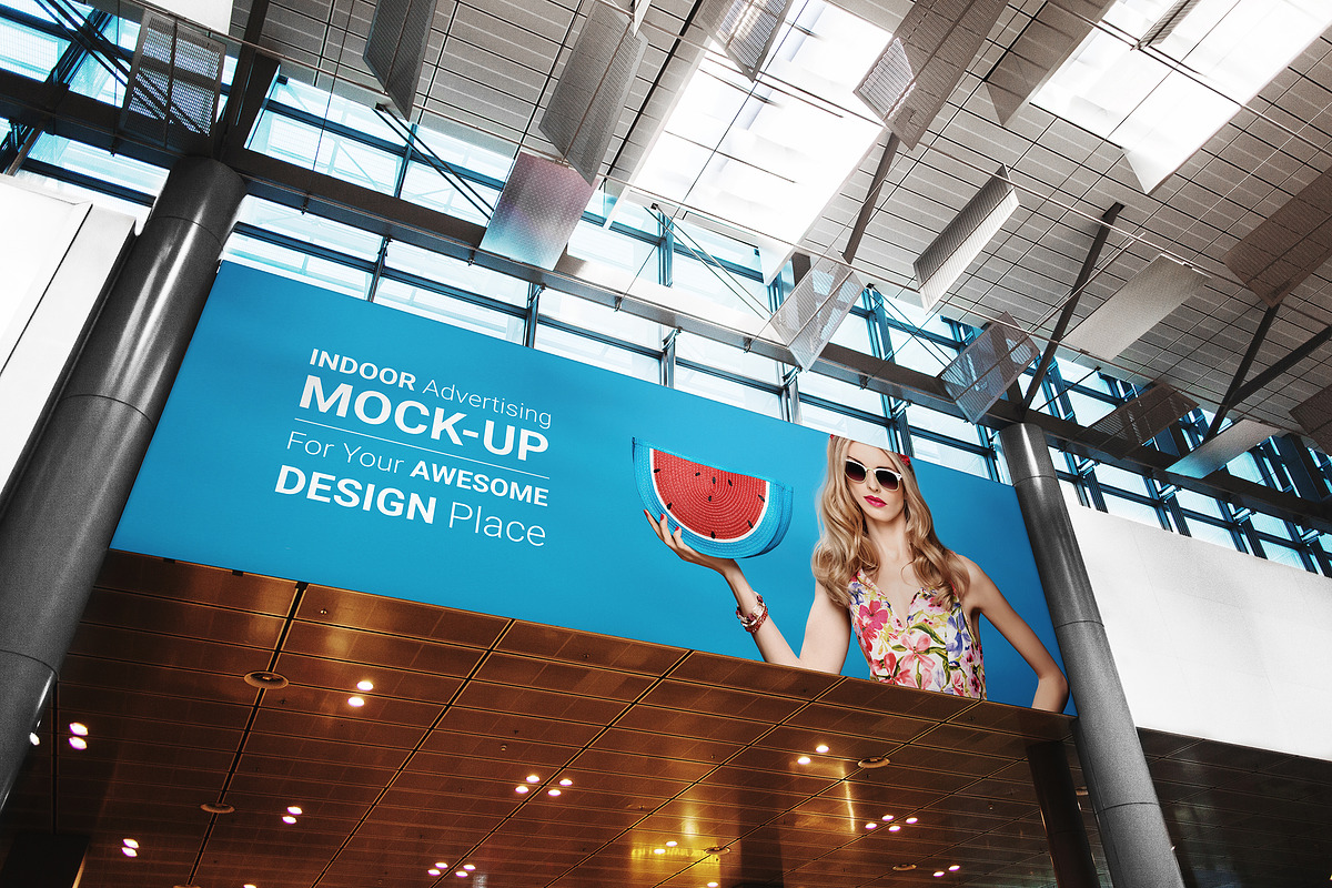 Indoor Billboard Mock-Up, an Advertising Mockup by Dikarte.Store