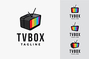 Set Monitor television TV box logo, a Branding & Logo Template by DOMHOUZE