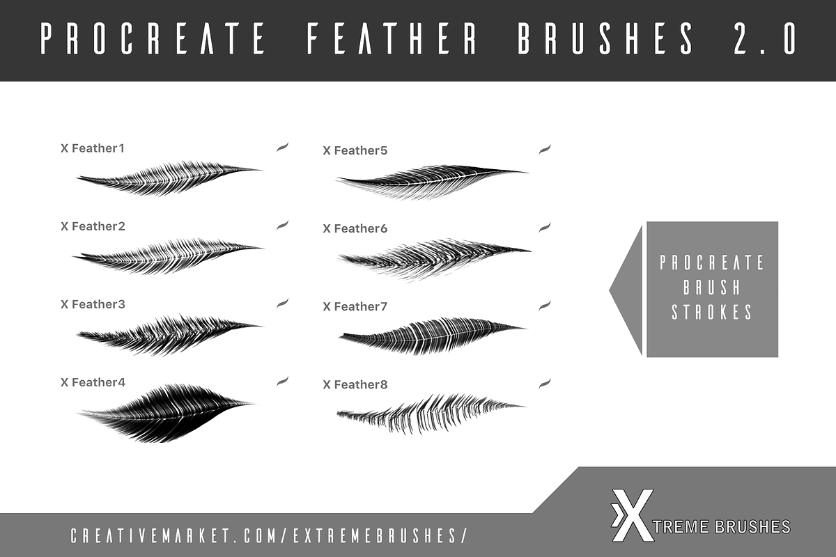 Procreate Feather Brushes 2.0!, a Brush Add-On by Extreme Brushes